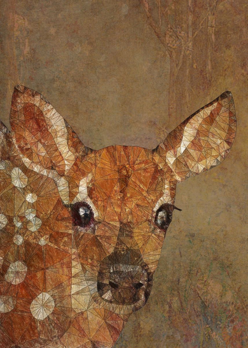 'abstract fawn' Poster, picture, metal print, paint by Ancello ...