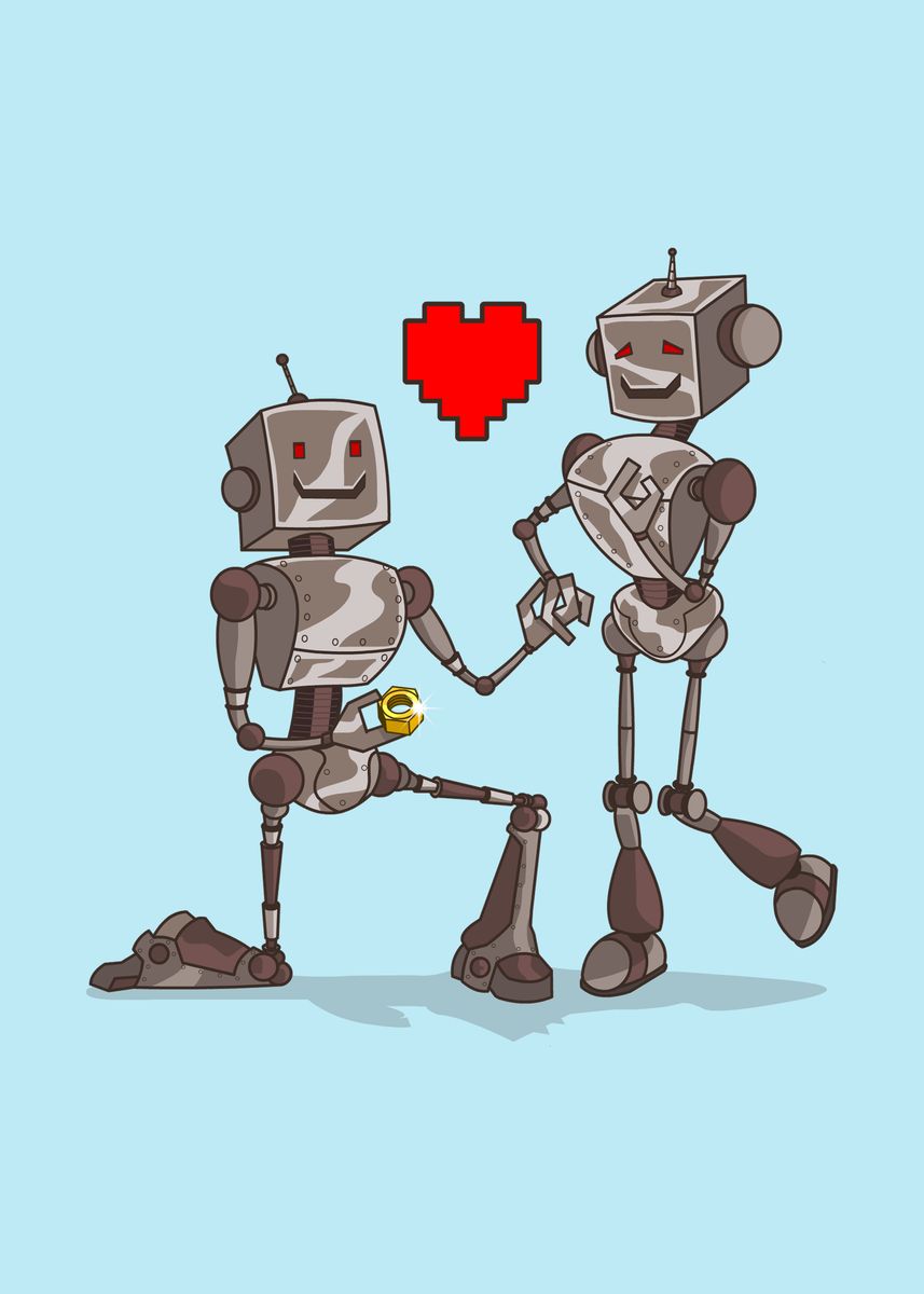 'Digital Love' Poster, picture, metal print, paint by Ana Villanueva ...