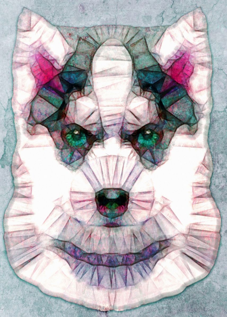 'abstract husky puppy' Poster, picture, metal print, paint by Ancello ...