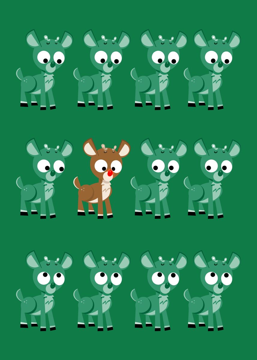 'LOOK! It's Rudolph!' Poster by Ana Villanueva | Displate