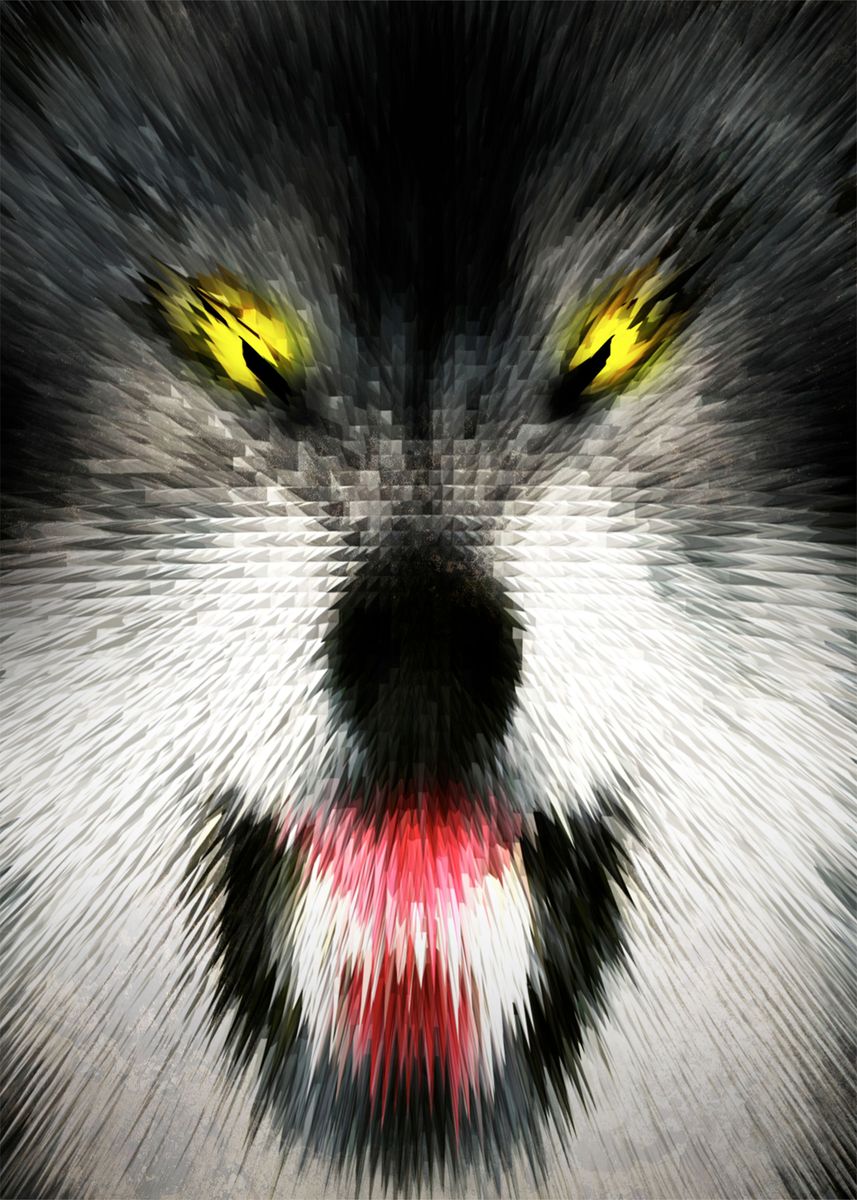 'MAD WOLF' Poster, picture, metal print, paint by Chrisb Marquez | Displate