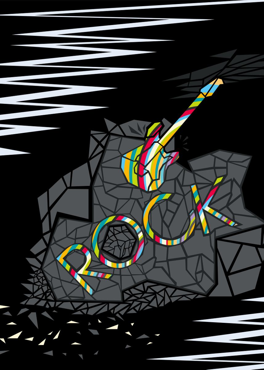 'Rock' Poster, picture, metal print, paint by Orna Artzi | Displate