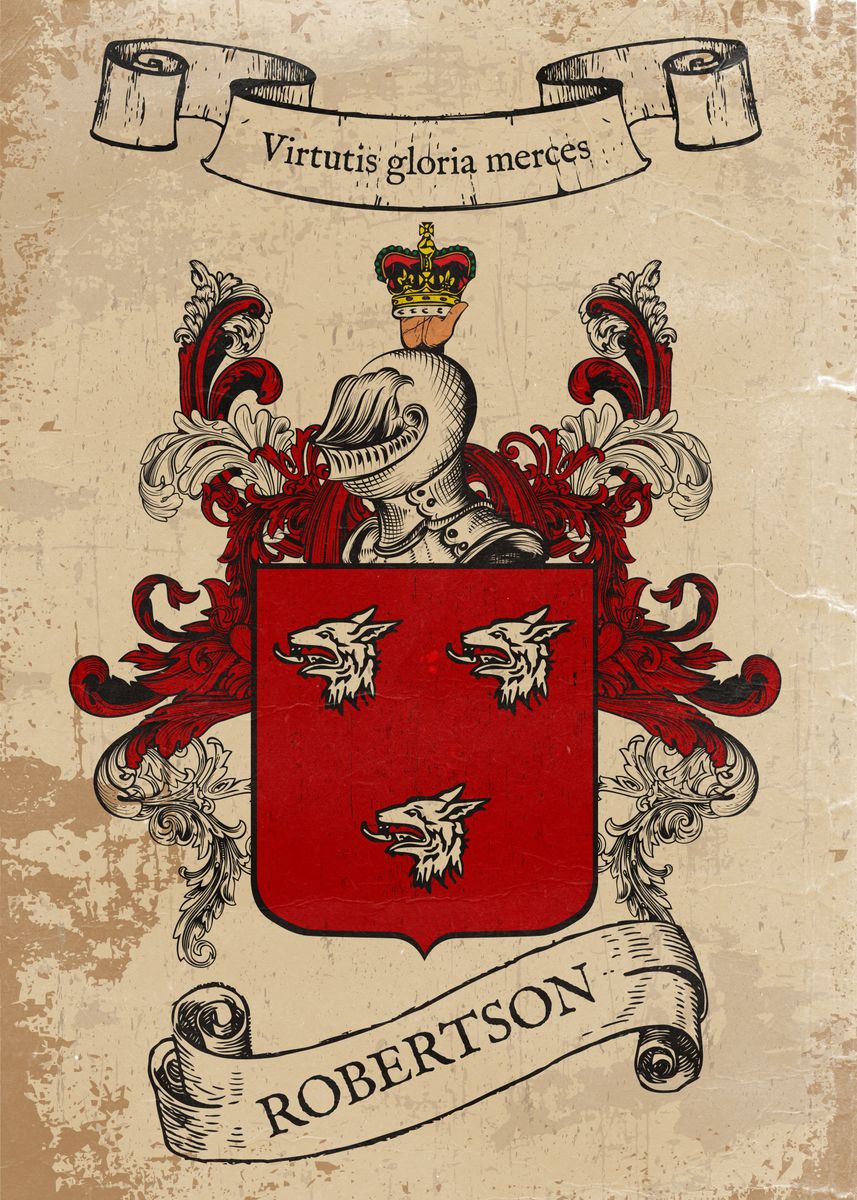 'Robertson Coat of Arms (Scotland)' Poster, picture, metal print, paint ...