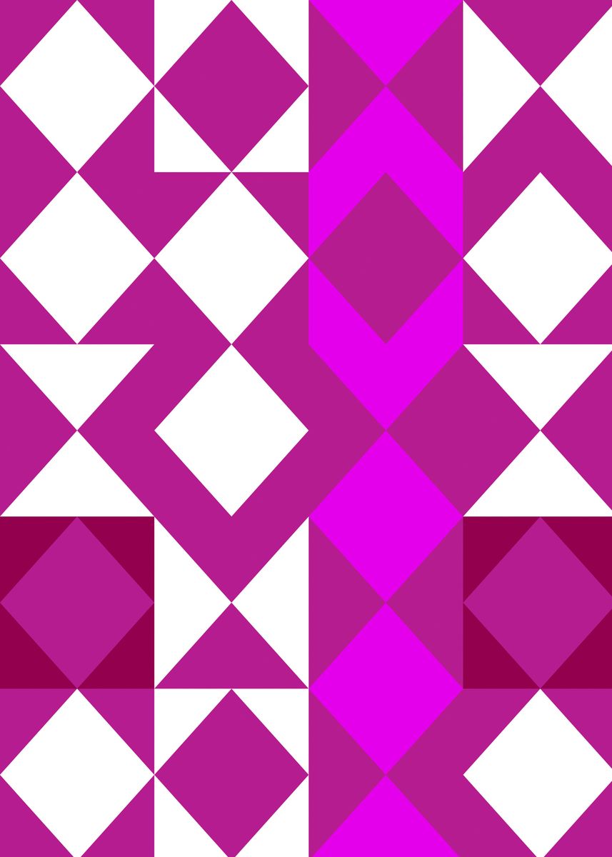 'geometrical purple pattern' Poster, picture, metal print, paint by ...