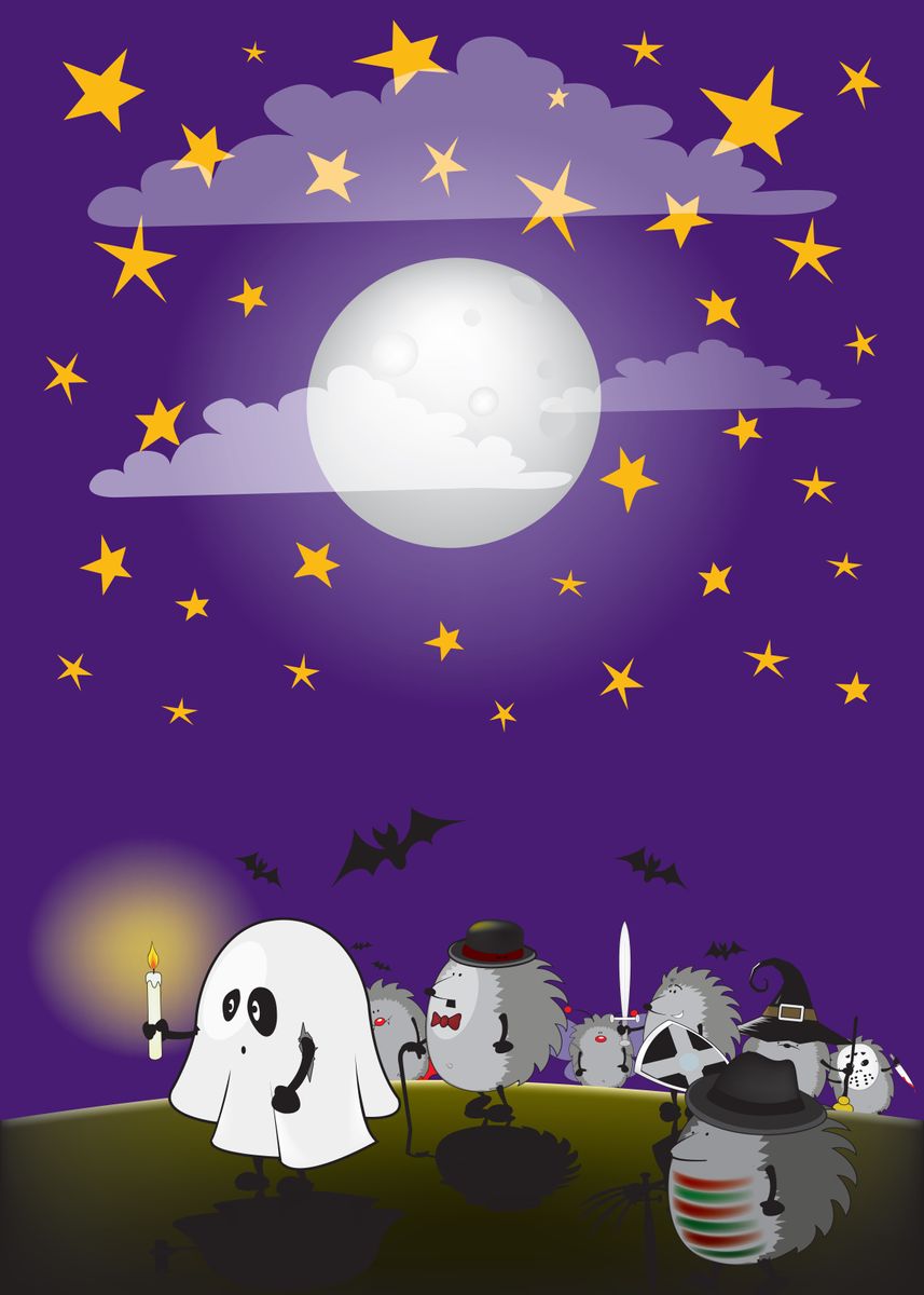 'Halloween hedgehogs party gang' Poster by mangulica illustrations ...