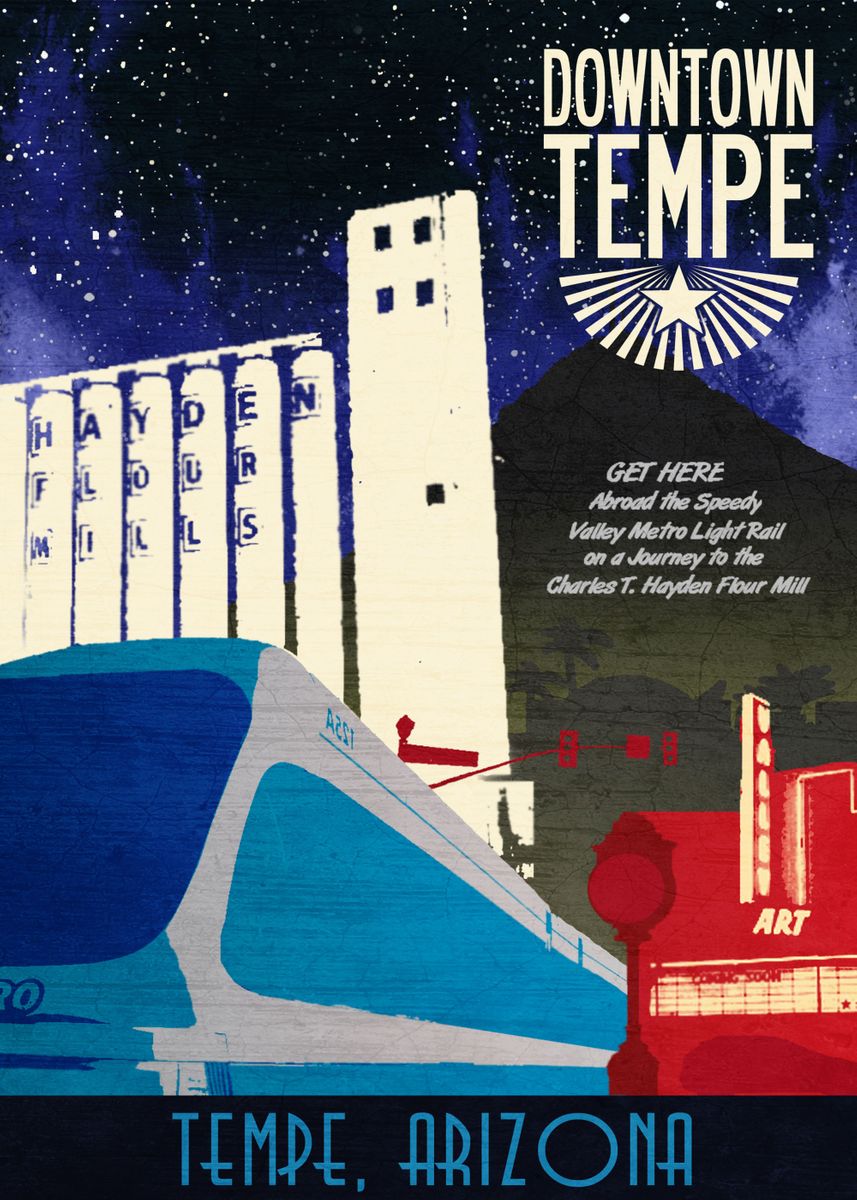 'Downtown Tempe Spread #2' Poster, picture, metal print, paint by ...