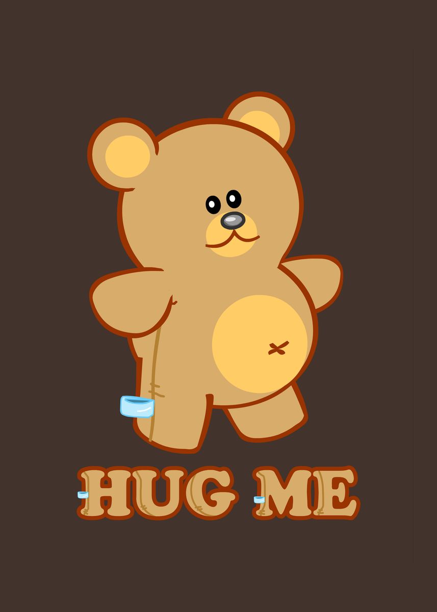 'Hug Me!' Poster, picture, metal print, paint by Ana Villanueva | Displate