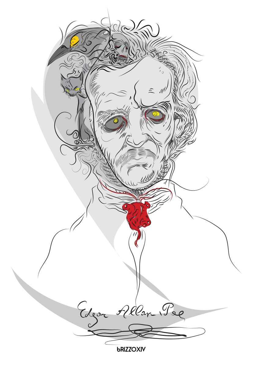 'edgar white' Poster, picture, metal print, paint by Brizzo Iga | Displate