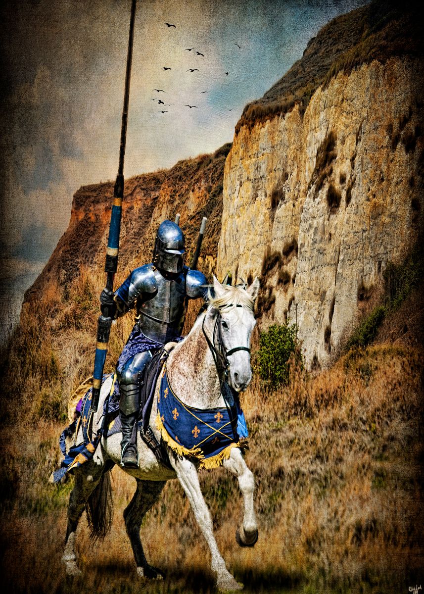 'The Blue Knight Rides Forth' Poster, picture, metal print, paint by ...
