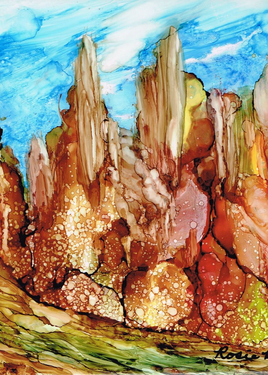 'Rocky Southwest' Poster, picture, metal print, paint by Rosie Brown ...