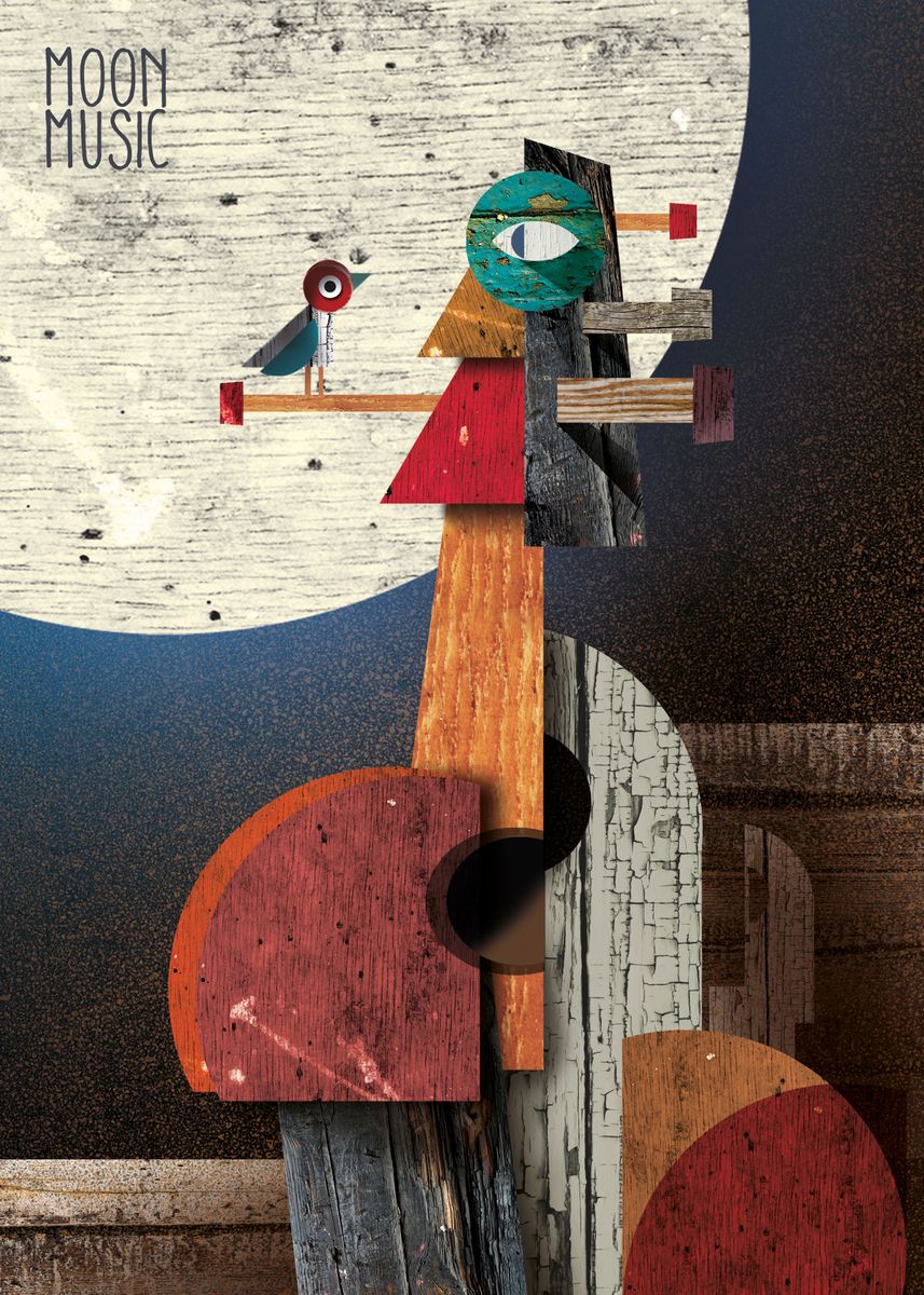 'Moon music' Poster by Raudonbarzdis DC | Displate