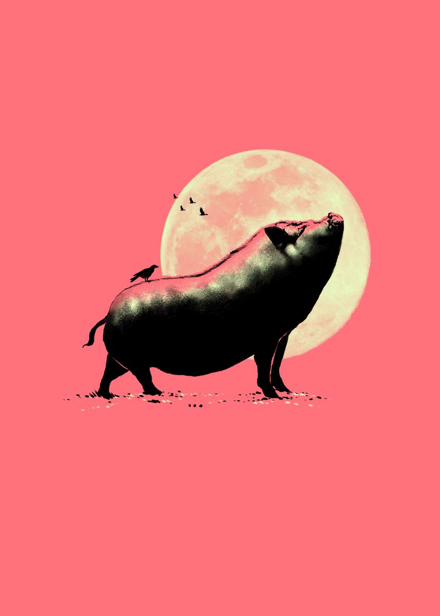 'barking pig' Poster, picture, metal print, paint by Tofan barmalisi ...
