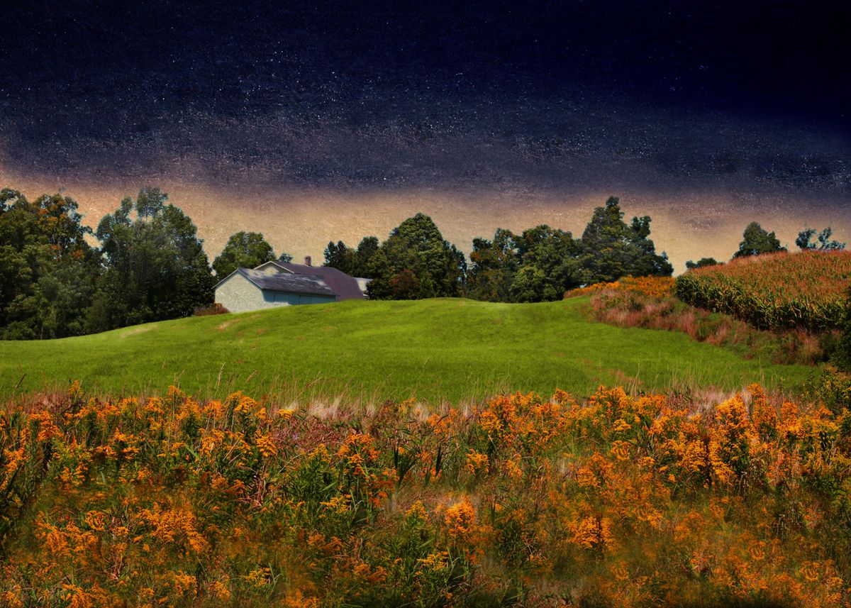 'Starry Indigo Blue Twilight' Poster by Brooke T Ryan | Displate