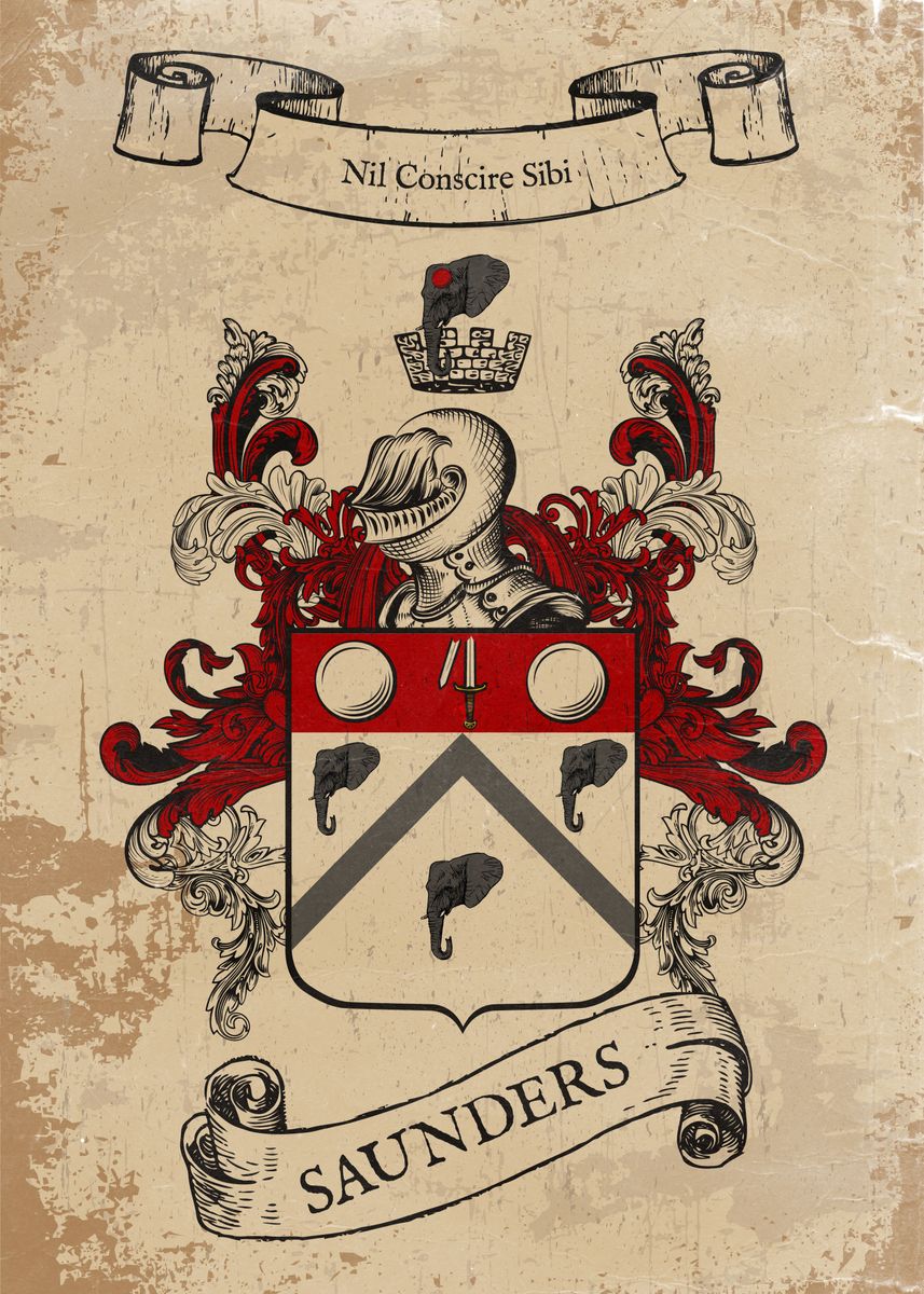 'Saunders Coat of Arms (Ireland)' Poster by Daniel Clark | Displate