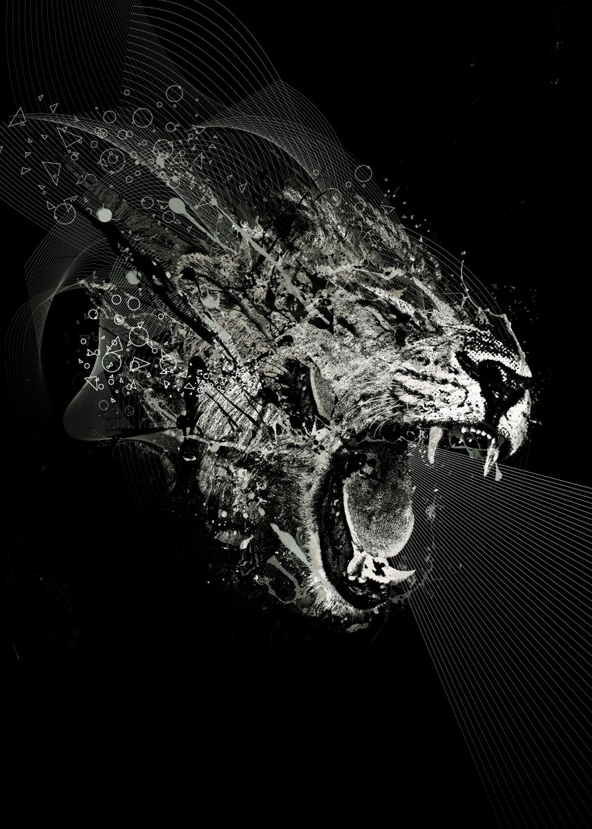 'Fierce' Poster, picture, metal print, paint by Ismael Sandiego | Displate