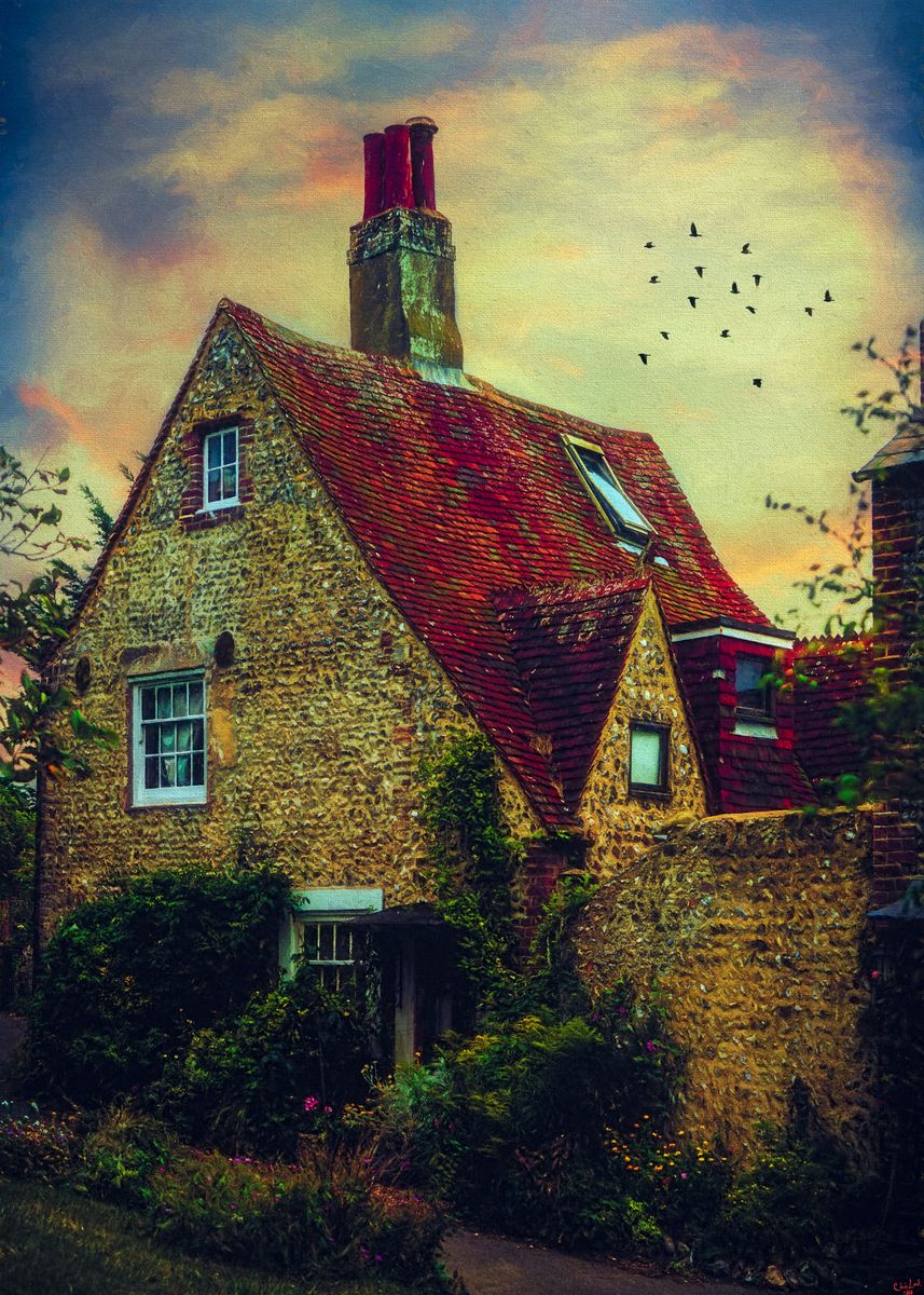 'Cozy Cottage' Poster by Chris Lord | Displate