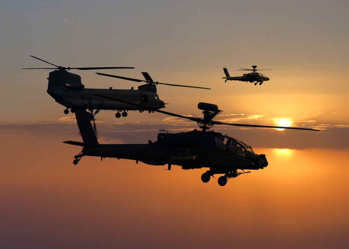 'Apache Escort' Poster by Airpower Art | Displate