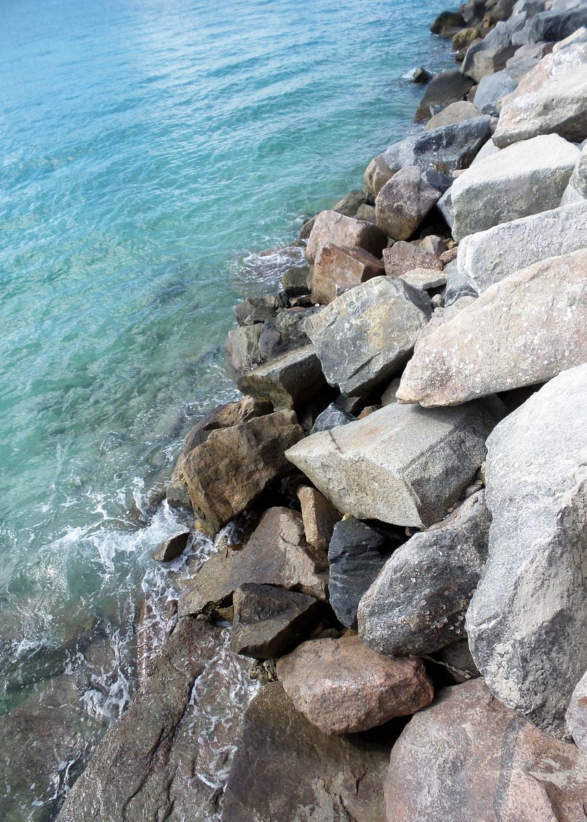 'On the Rocks' Poster, picture, metal print, paint by Rosie Brown ...