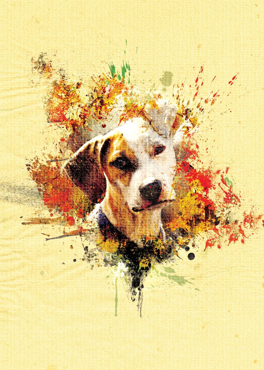 'Sad Dog - Painting Poster' Poster, picture, metal print, paint by ...