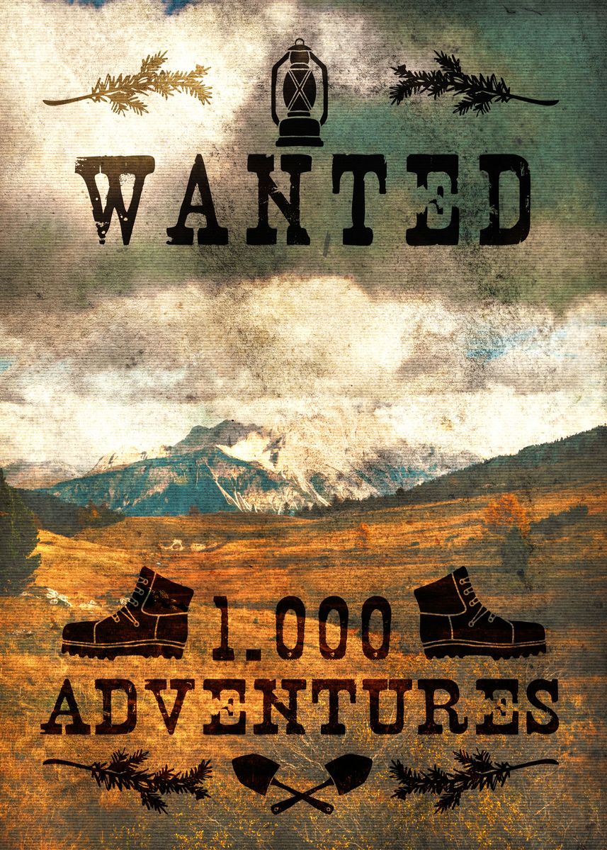 'Wanted 1000 Adventures --- Part of the Adventures Serie ... ' Poster ...