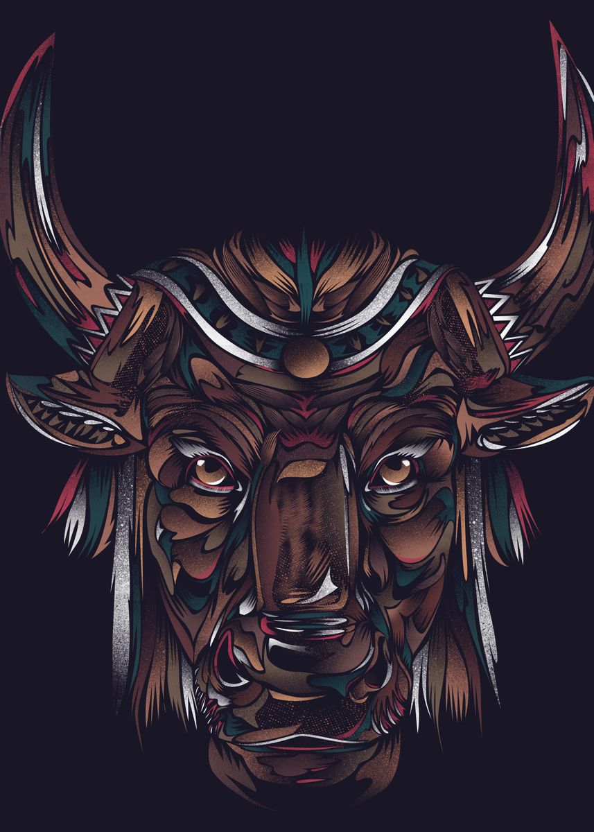 'WILD BULL' Poster, picture, metal print, paint by Dan Fajardo | Displate