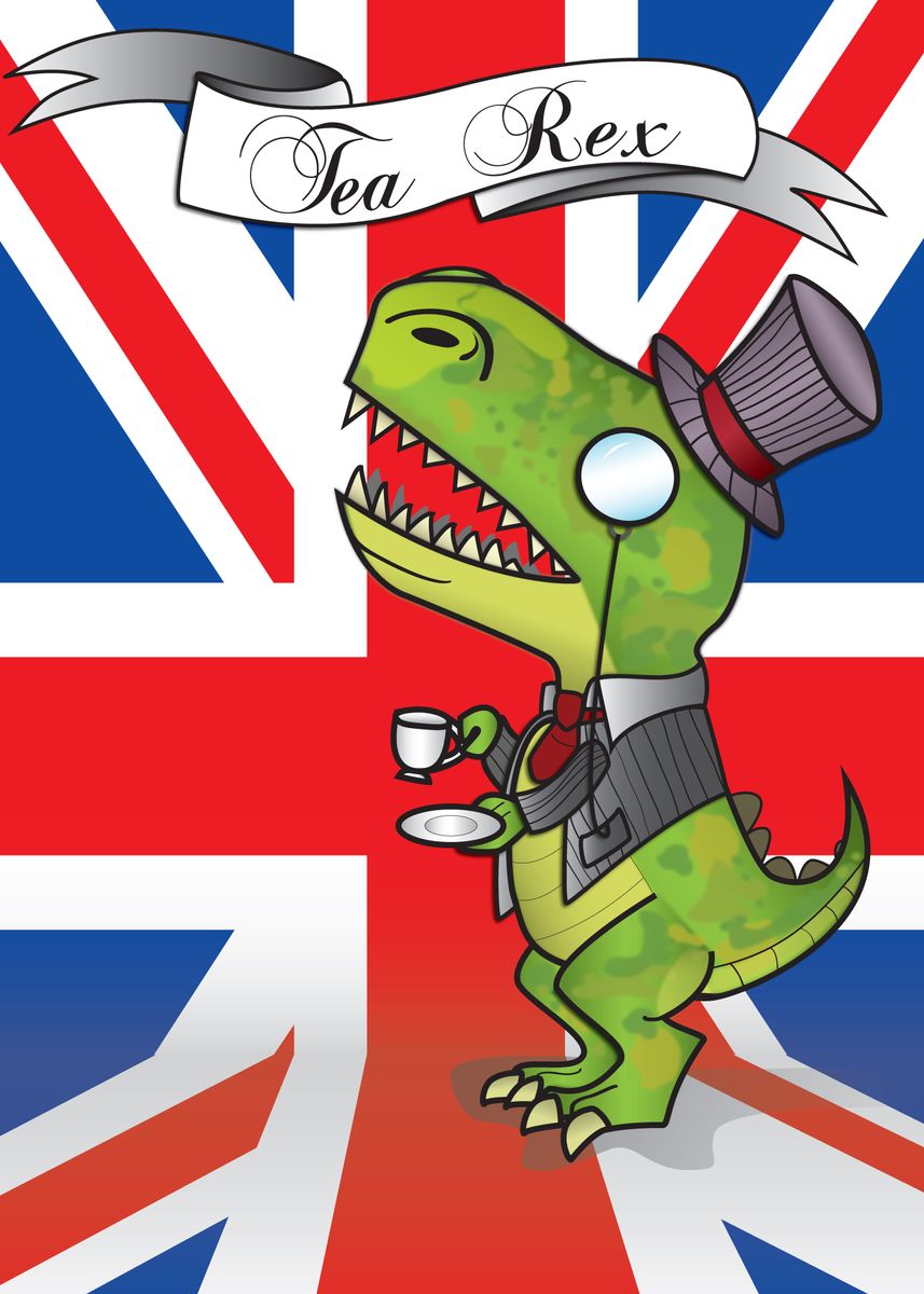 'Tea Rex' Poster, picture, metal print, paint by Alexandre Ibáñez ...