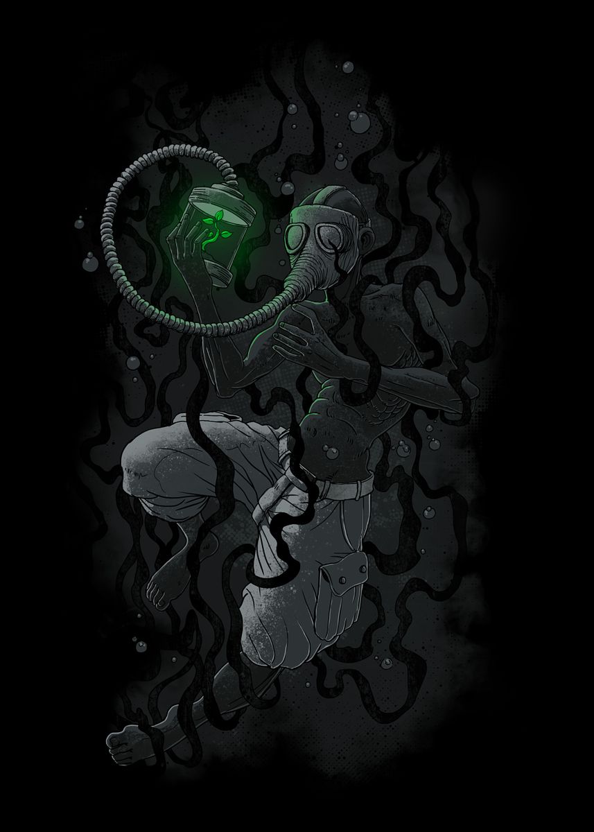 'Last Breath' Poster, picture, metal print, paint by Angrymonk | Displate