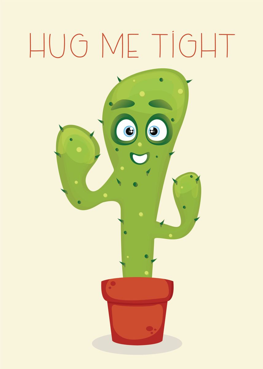 'Hug the Cactus' Poster, picture, metal print, paint by Alessandro Aru ...