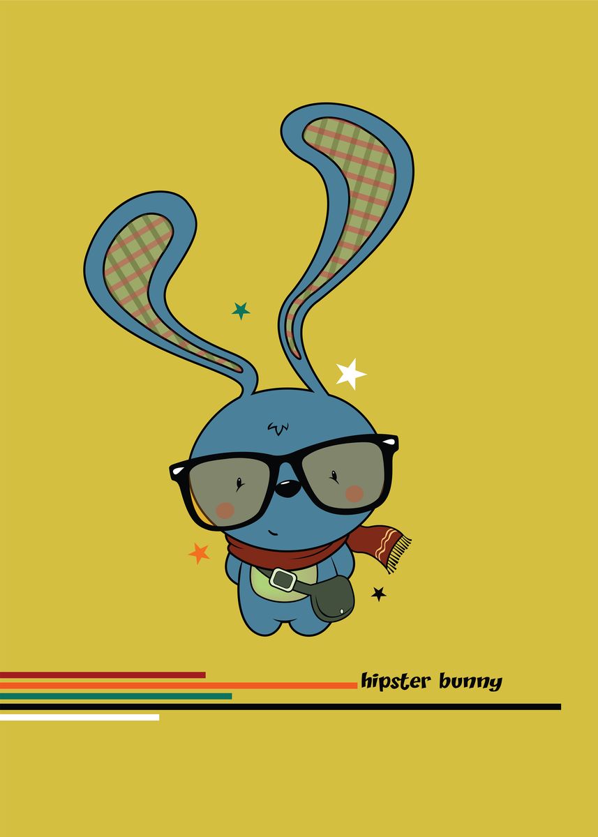 'hipster bunny' Poster by mangulica illustrations | Displate