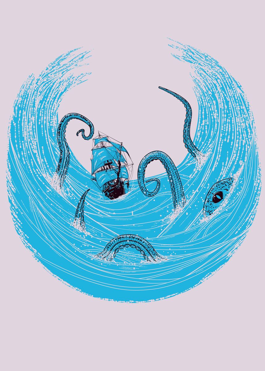 'Krakens Whirlpool' Poster, picture, metal print, paint by Rendra Sy ...