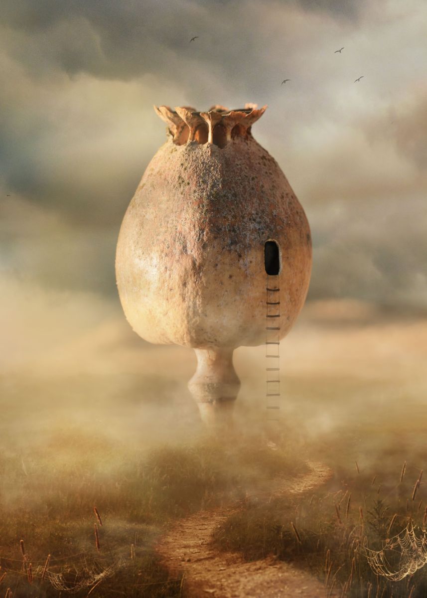 'Poppy house' Poster, picture, metal print, paint by Jaroslaw Blaminsky ...