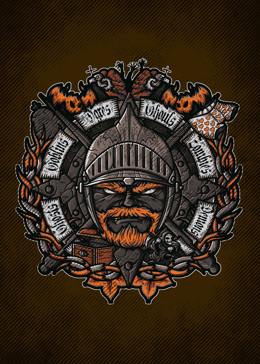 'GNG Crest' Poster, picture, metal print, paint by Q Artwork | Displate