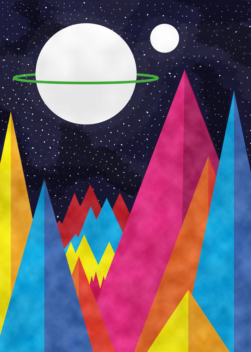 'Space landscape' Poster by Steve Wade | Displate