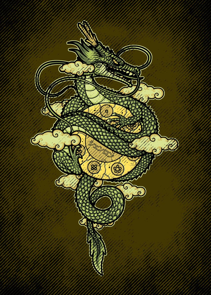 'Dargon God' Poster, picture, metal print, paint by Q Artwork | Displate