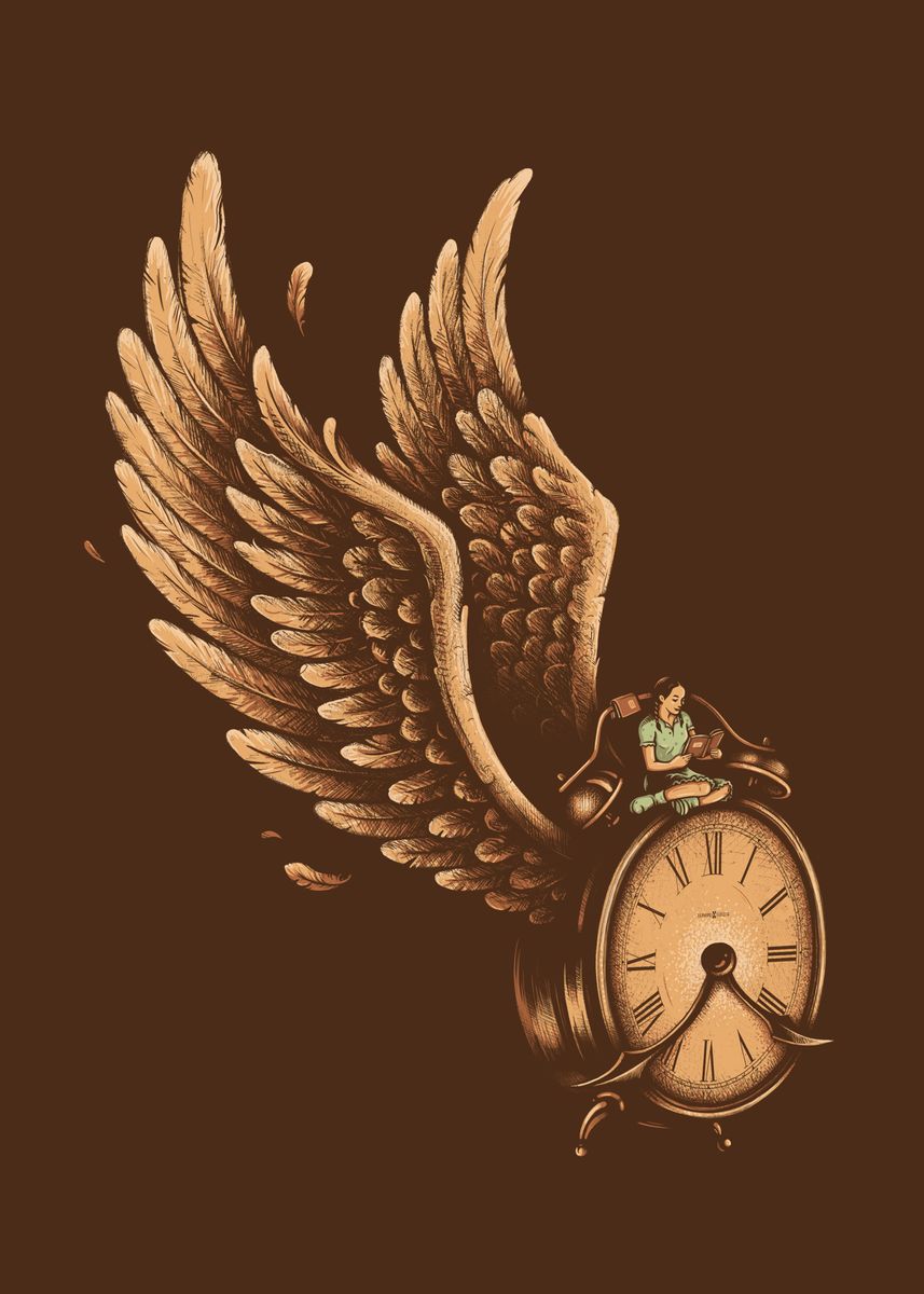 'Time Flies' Poster, picture, metal print, paint by Enkel Dika | Displate