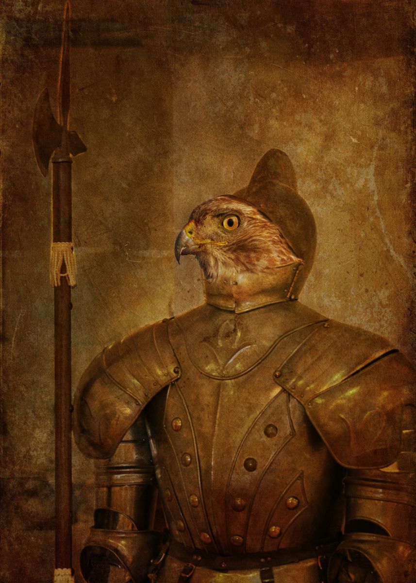 'Knight Hawk' Poster, picture, metal print, paint by Susan Gary | Displate