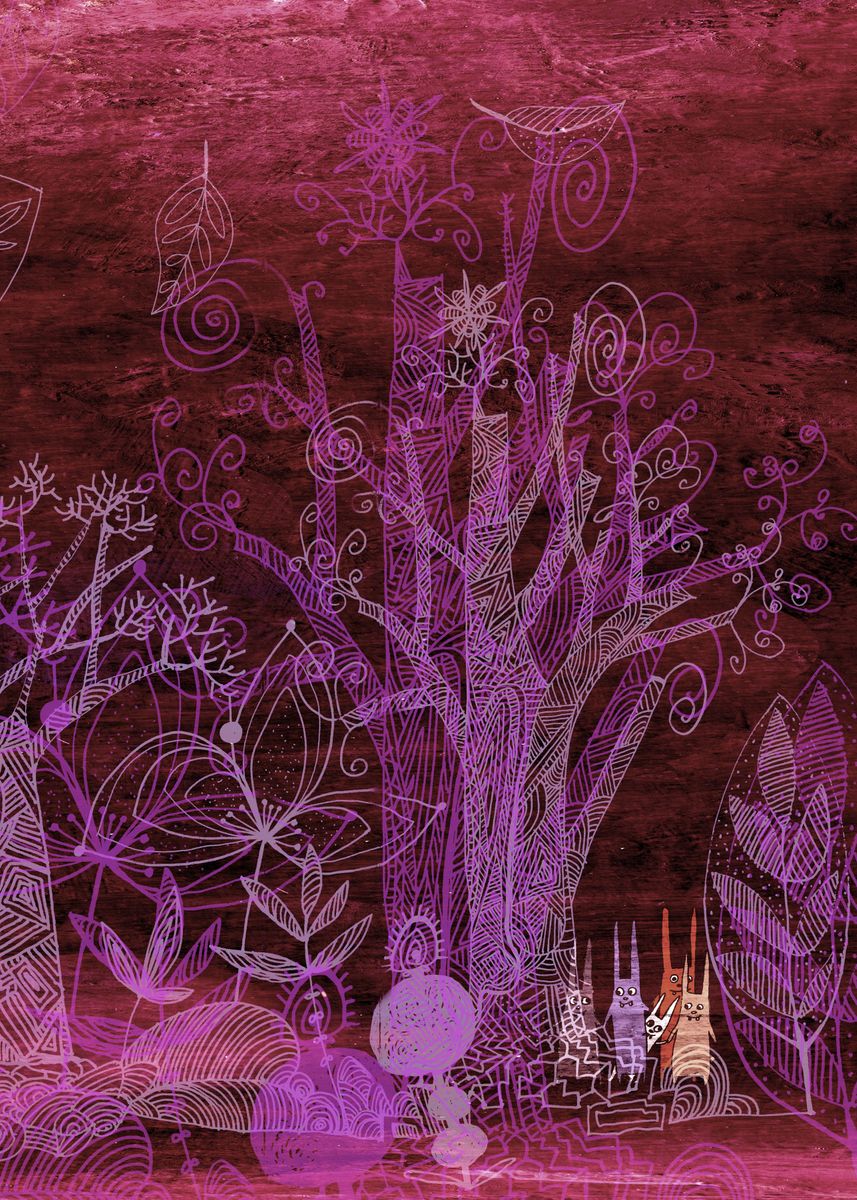 'Red Forest' Poster, picture, metal print, paint by Marianna ...