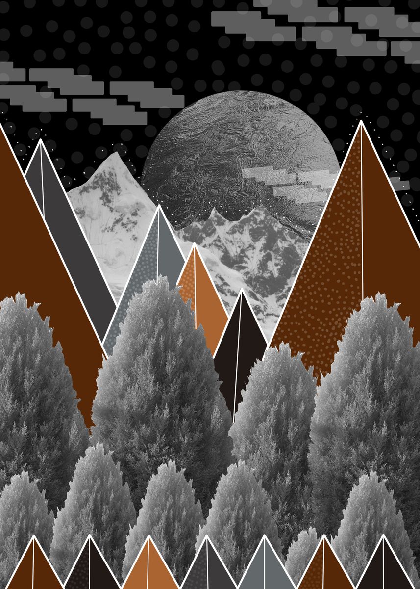 'Silver moon' Poster, picture, metal print, paint by Steve Wade | Displate