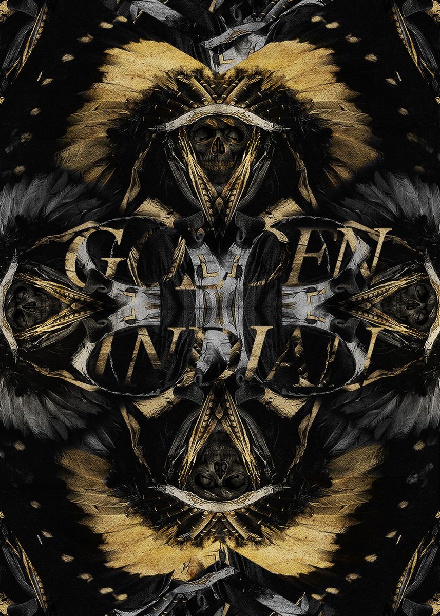 'Golden Indian' Poster, picture, metal print, paint by Rui Faria | Displate