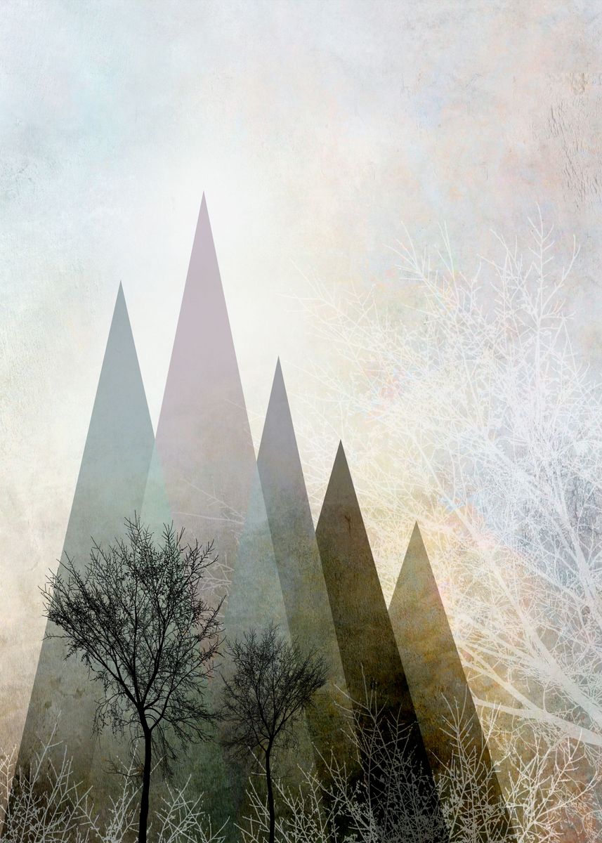 'TREES IVa' Poster, picture, metal print, paint by Pia Schneider | Displate