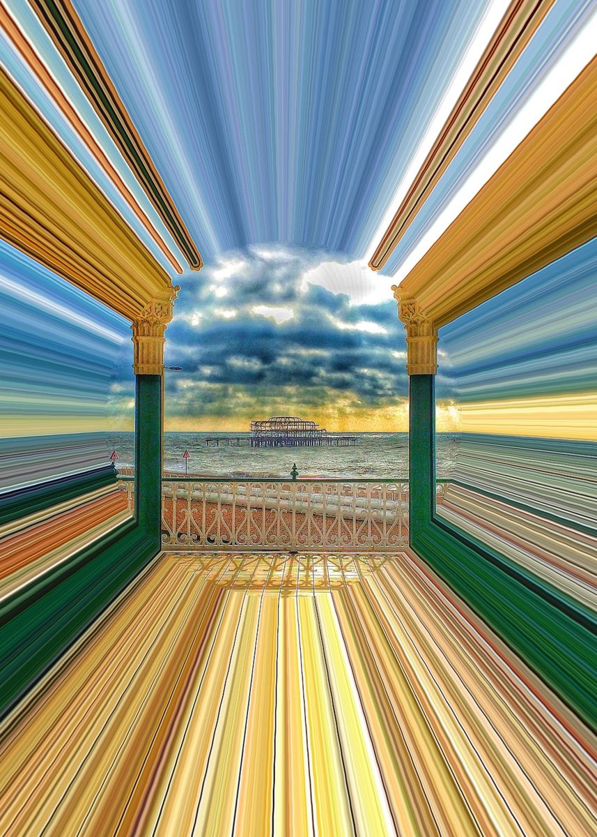 'Stretched lines at the pier' Poster by Solly Levi | Displate