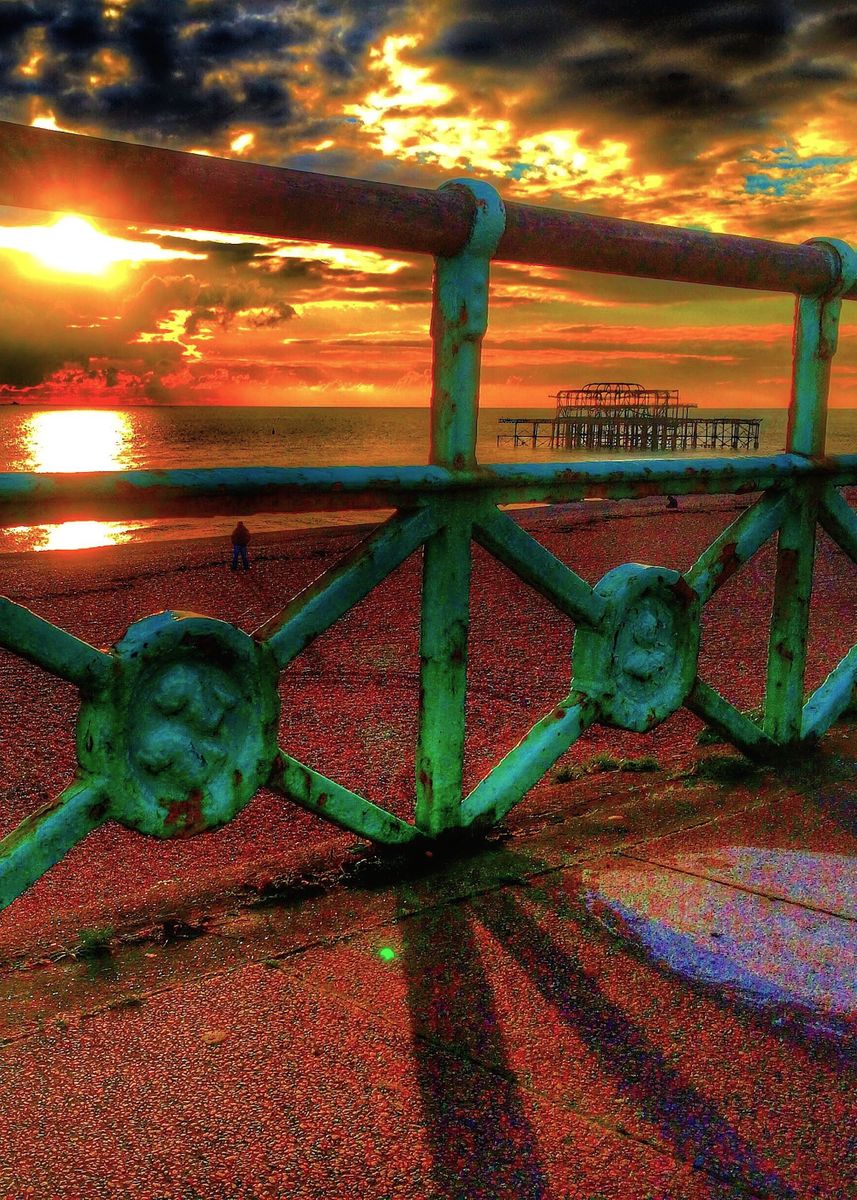 'Brighton sunset' Poster, picture, metal print, paint by Solly Levi ...