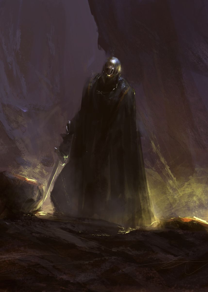 'Cave Knight' Poster, picture, metal print, paint by Damian Audino ...