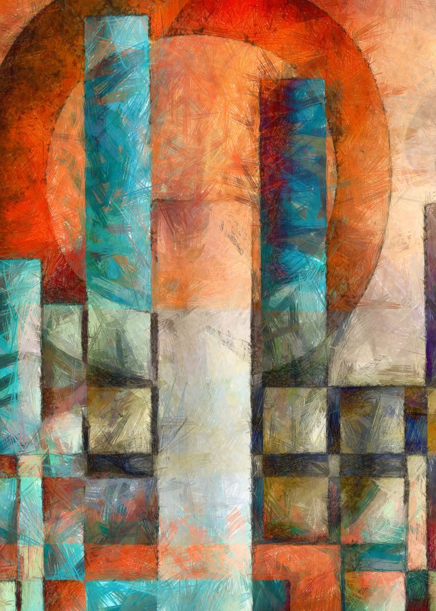 'Cityscape abstract painting by Edward M. Fielding' Poster by Edward ...