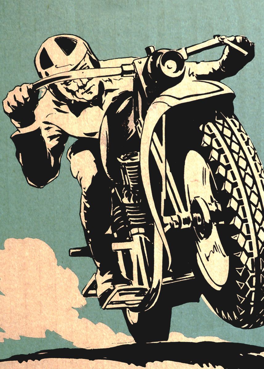 'Motorcycle Races' Poster, picture, metal print, paint by Fernando ...