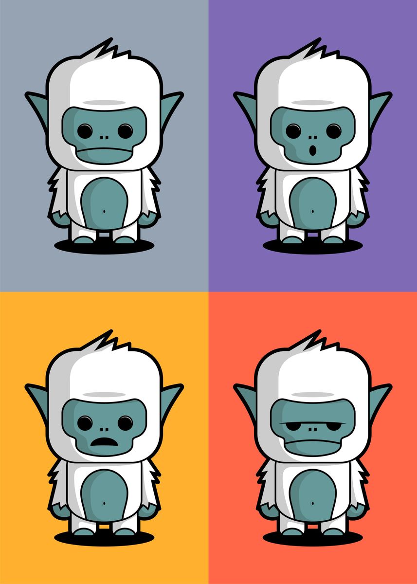 'Little Yeti' Poster, picture, metal print, paint by Mochamad Arief ...