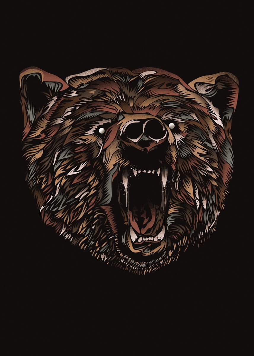 'ROAR' Poster, picture, metal print, paint by Dan Fajardo | Displate
