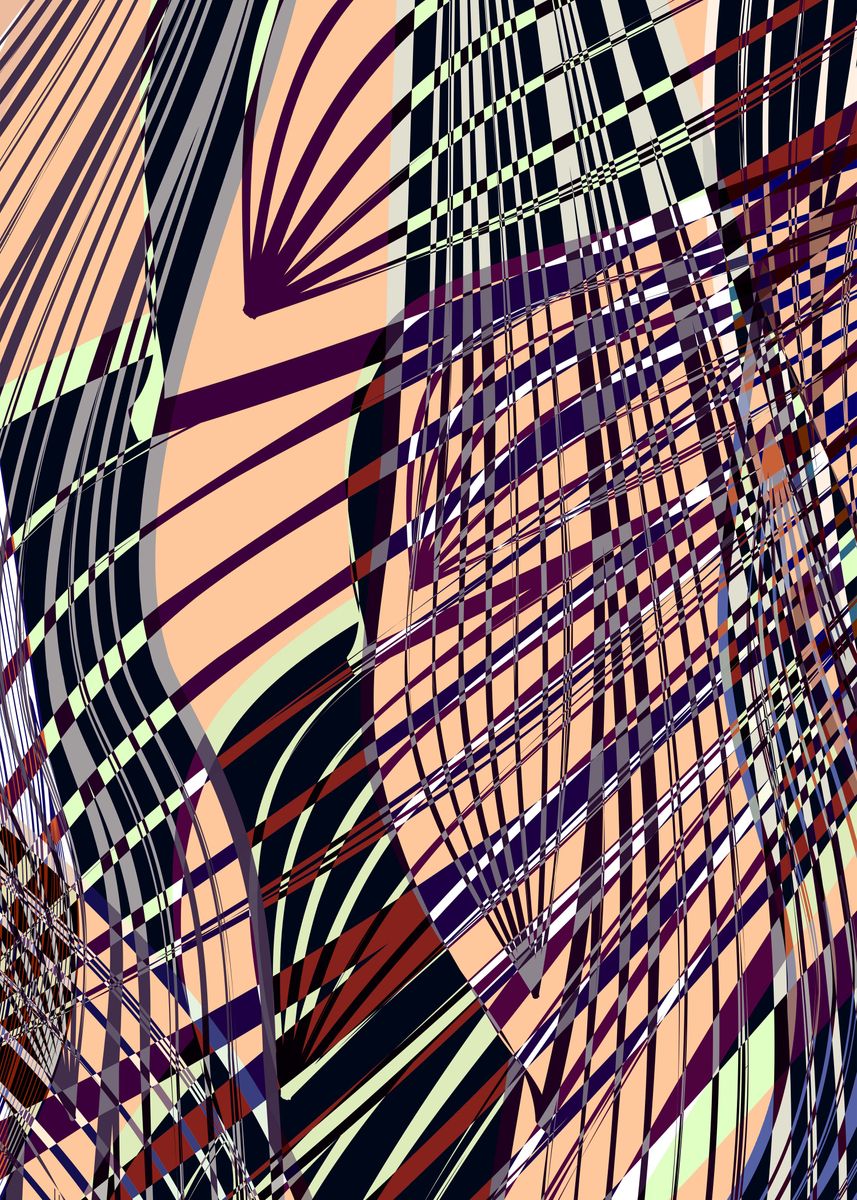 'SWEEPING LINE PATTERN I-B ©2015 by Pia Schneider | atel ... ' Poster ...