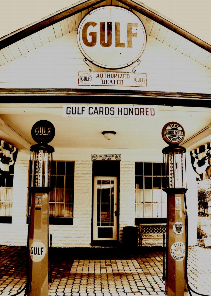 'Vintage Gulf' Poster, picture, metal print, paint by David Kuhn | Displate