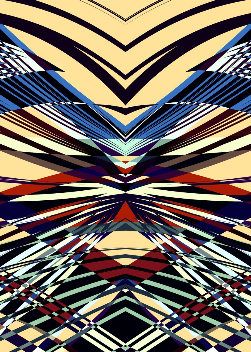 'SWEEPING LINE PATTERN III-A || Vector Art. ©2015 by Pia ... ' Poster ...